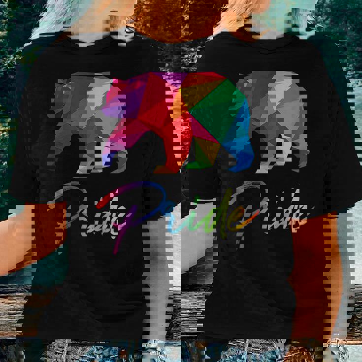 Gay Bear Pride Bears Lgbt Rainbow Flag Grizzly Women T-shirt Crewneck | Mazezy