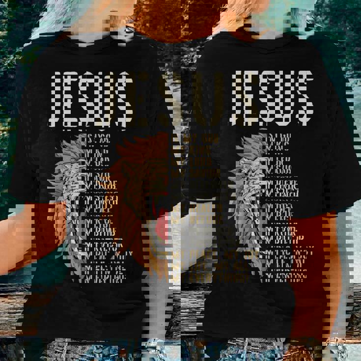 Jesus Is My God Lion Of Judah Christian Religious Faith Women T-shirt | Mazezy