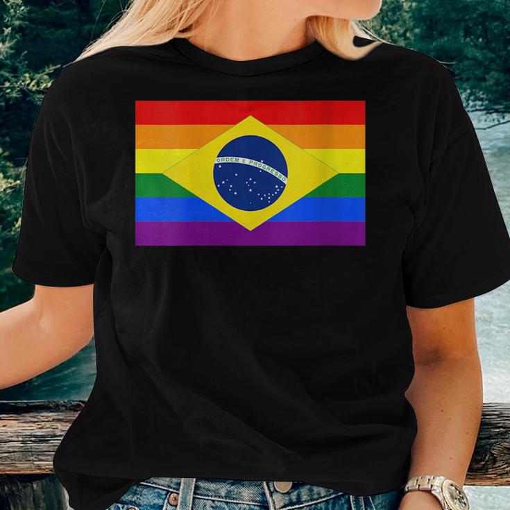 Lgbt Pride Brazilian Flag - Lgbtqia Brazil Women T-shirt | Mazezy