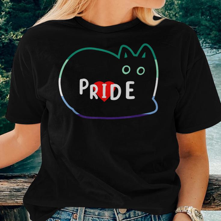 Mlm Gay Pride Rainbow Cute Cat Kitten Lover Lgbt Mlm Flag Women T-shirt ...