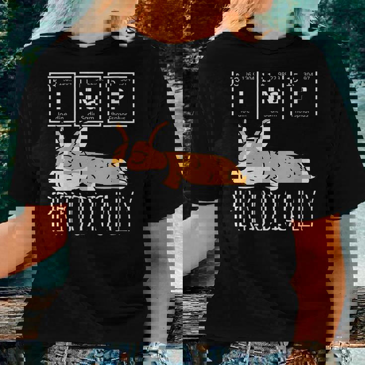 Science I Nap Periodic Table Meme Meh Corgi Dog Women T-shirt | Mazezy