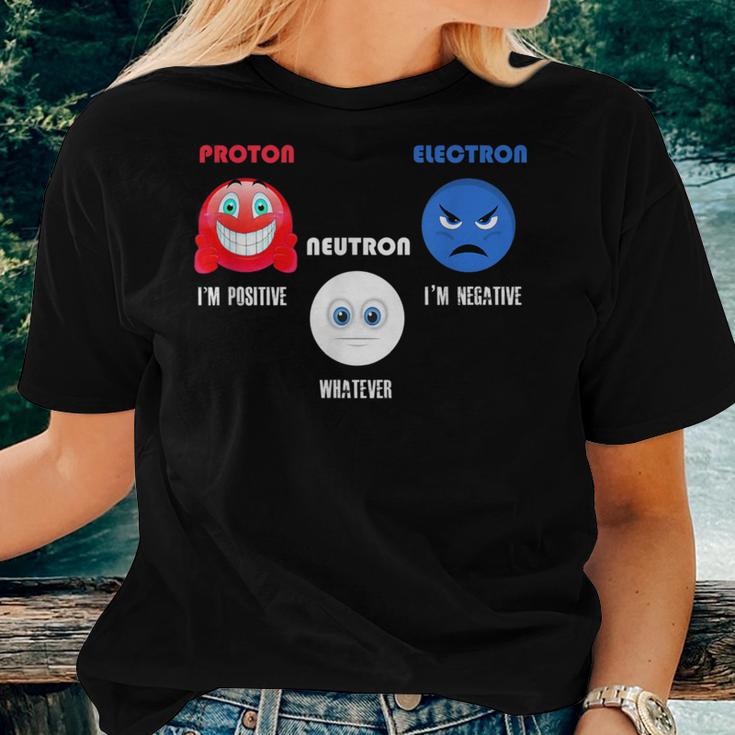 Science Teacher Proton Electron Neutron Women T-shirt | Mazezy