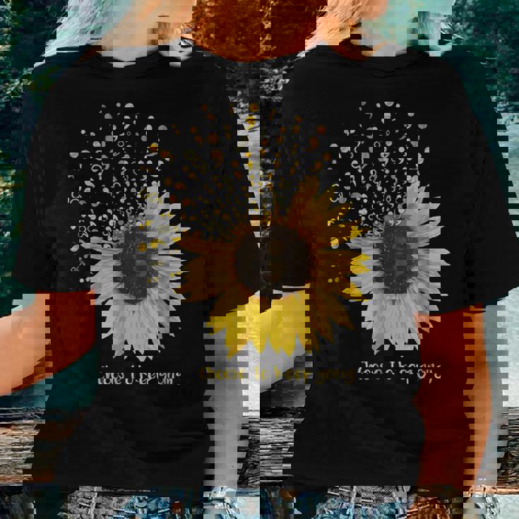 Semicolon Sunflower Choose To Keep Going Women T-shirt | Mazezy