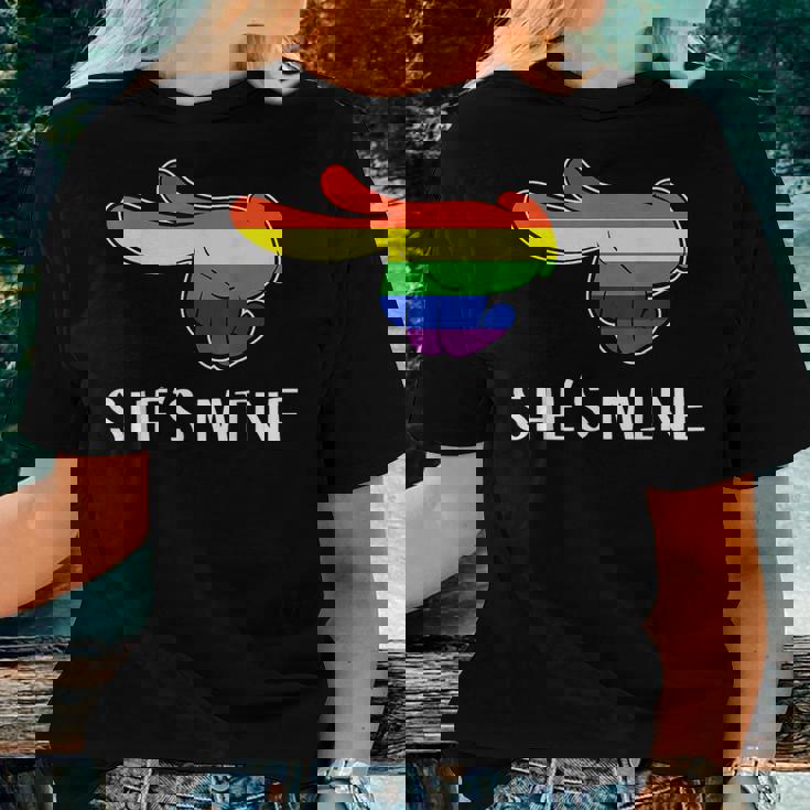 Shes Mine Gay Couple Pride Flag Rainbow Lgbtq Cool Lgbt Women T-shirt ...