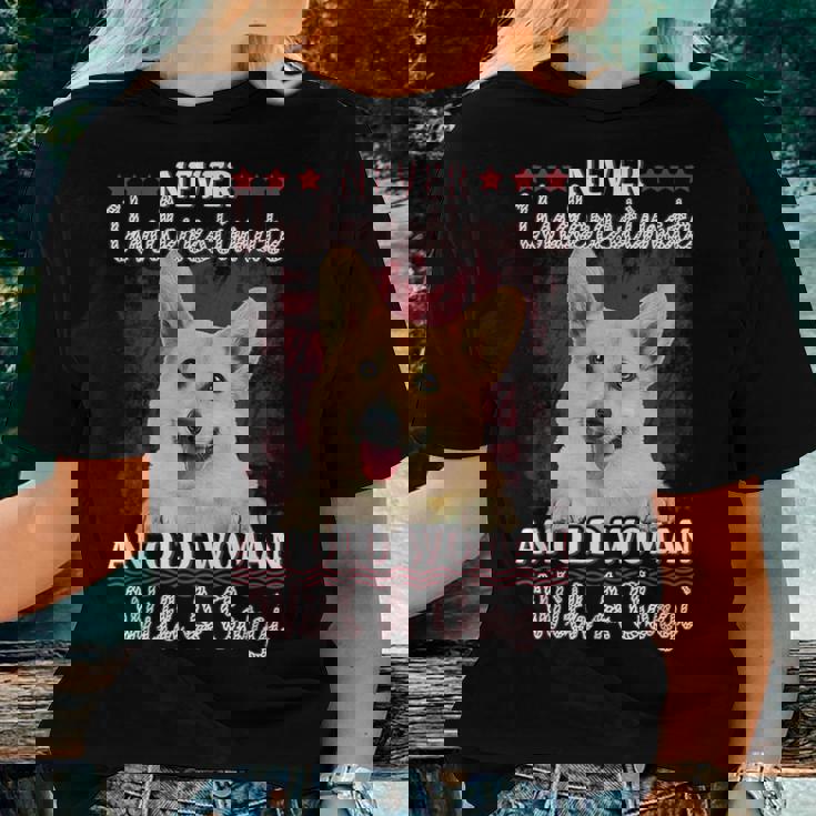 Never Underestimate An Old Woman With A Corgi Women T-shirt | Mazezy