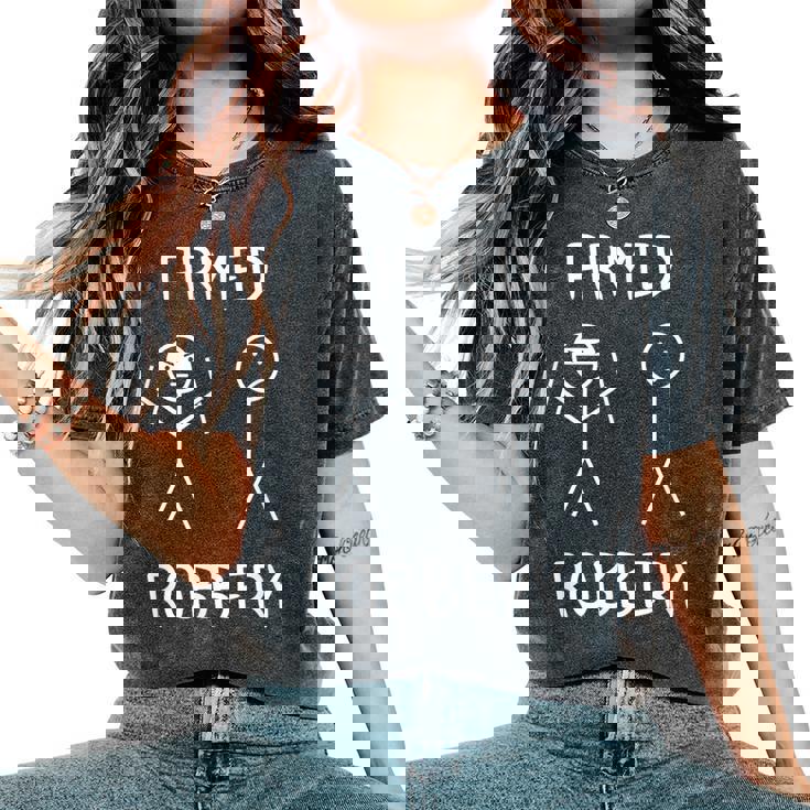 Armed Robbery Sarcastic Sarcasm Stickman Stick Figure Women's Oversized ...