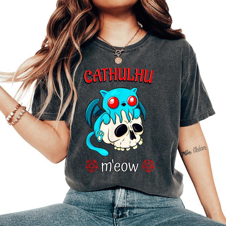 Cathulhu M'eow Cthulhu Cat Horror Kawaii Kitty Kawaii Women's Oversized ...