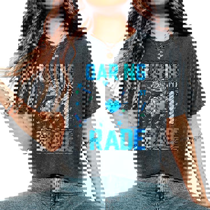 Roaring Into 1St Grade Dinosaur T Rex Back To School Boys Women's ...