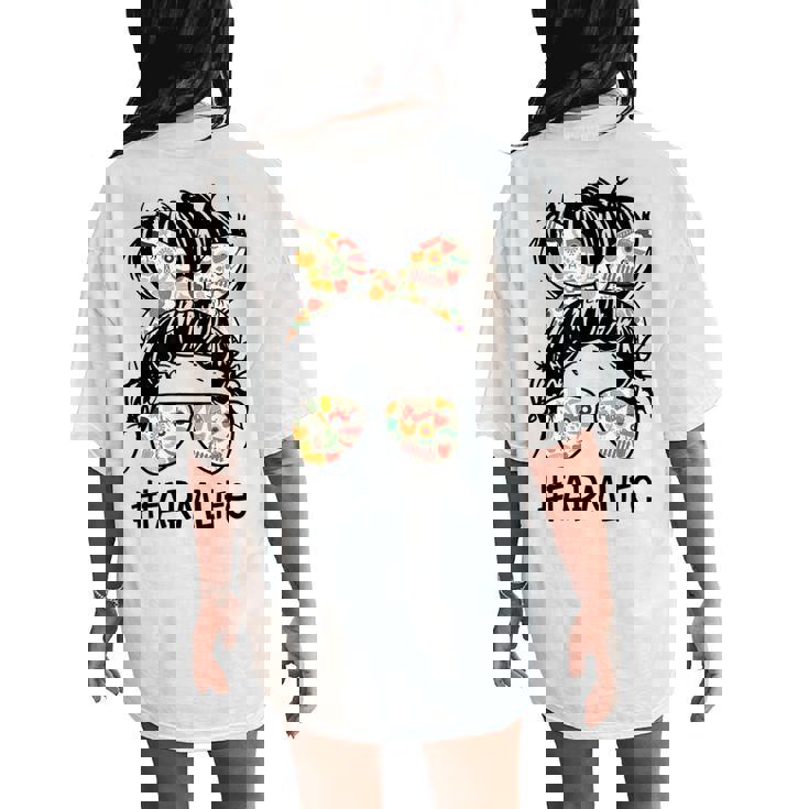 Farm Life Messy Bun Hair Farming Tractor Family Farmer For Women Women ...