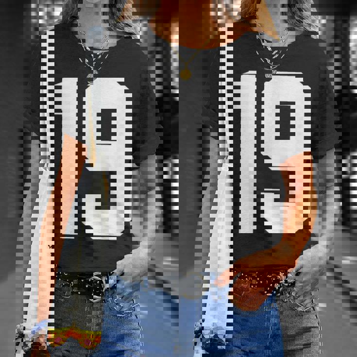 19 Team Sports Jersey Number Front & Back Player Fan T-Shirt | Mazezy