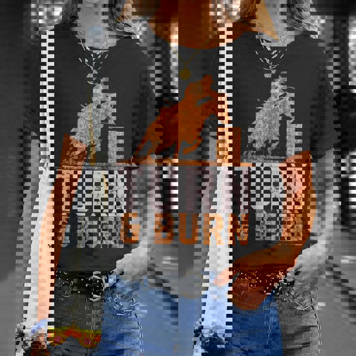 Barrel Racing Rust Print | Horse Rodeo Cowgirl Western Unisex T-Shirt ...