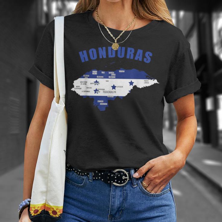 Honduras Honduran Flag Map Latin Spanish Hispanic Heritage T-Shirt ...