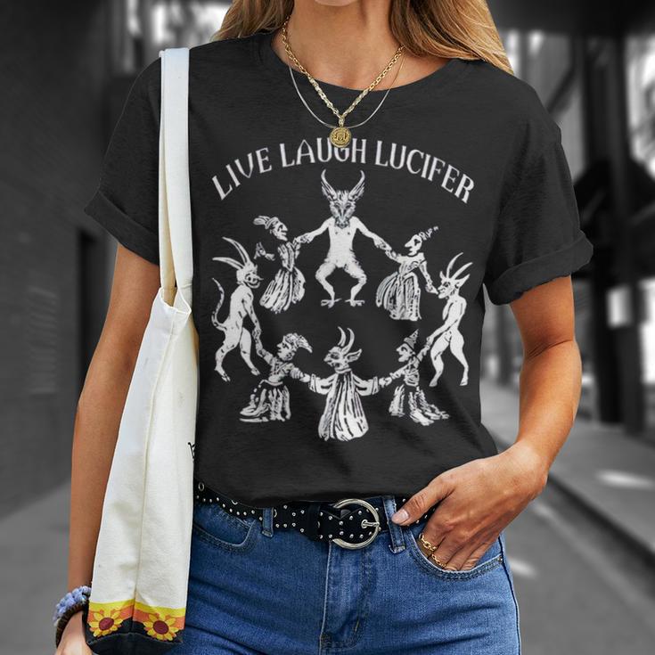 Live Laugh Lucifer Horror Satan Satanic Demonc Devil Goat Unisex T ...
