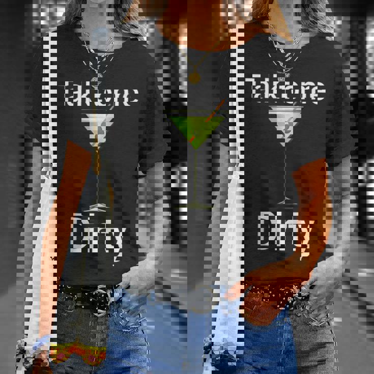 Martini Cocktail Glass Talk To Me Dirty Happy Hour T-Shirt | Mazezy