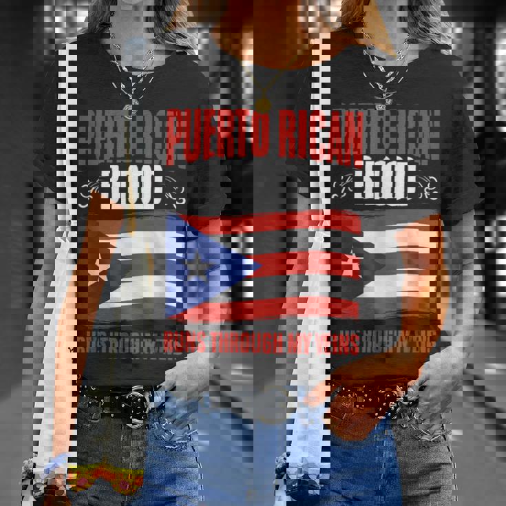 Puerto Rico Flag Boricua Puerto Rican Blood Pride T-Shirt - Seseable