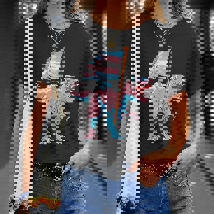 Transgender Dinosaur T-Rex Trans Lgbt Pride Flag Pronouns Unisex T ...