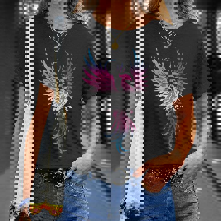 Transgender Phoenix Bird Trans Pride Flag Rising From Ashes Unisex T ...