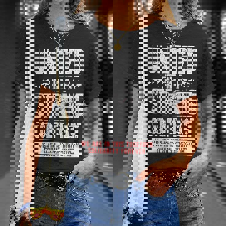 United For A Strong Contract Uaw Union Strike Uaw Strong T-Shirt - Seseable