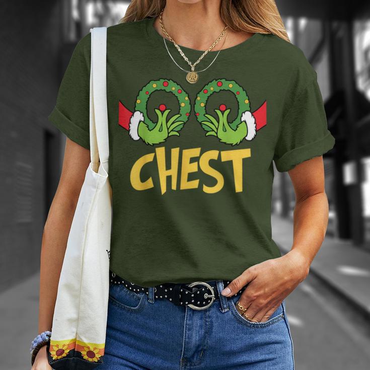 Chest Nuts Christmas Matching Couple Chest Nuts T-Shirt | Mazezy