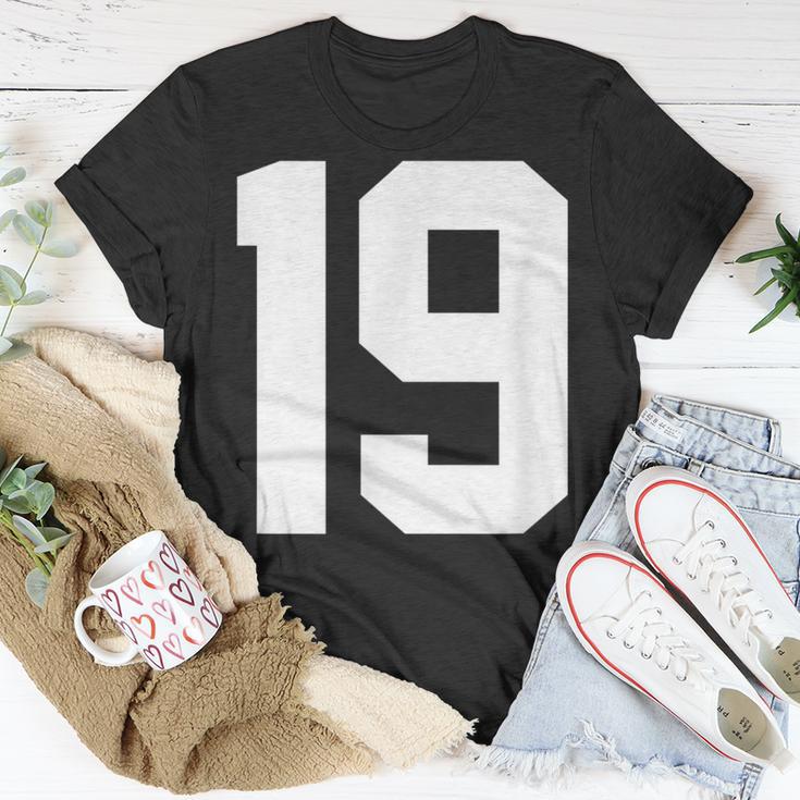 19 Team Sports Jersey Number Front & Back Player Fan T-Shirt | Mazezy