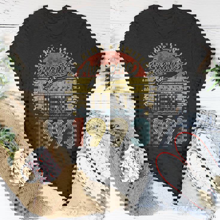 30 Year Old Gifts Awesome Since June 1993 30Th Birthday Men Unisex T ...