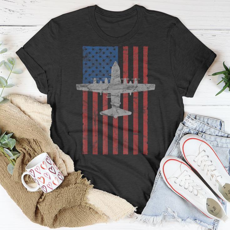 Ac-130 Gunship Airplane Color Vintage Flag T-Shirt | Mazezy