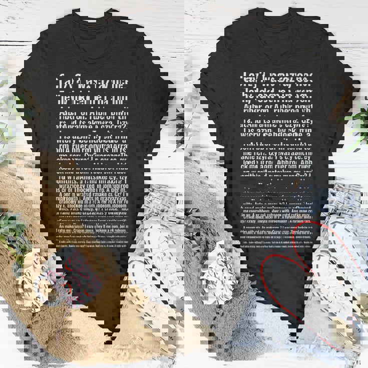 Crazy I Was Crazy Once Funny Trending Meme Meme Funny Gifts Unisex T ...