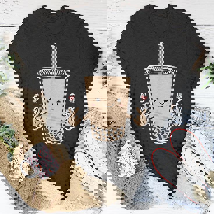 Cute Boba K-Pop Bubble Milk Tea Korean Finger Heart Kpop Unisex T-Shirt ...