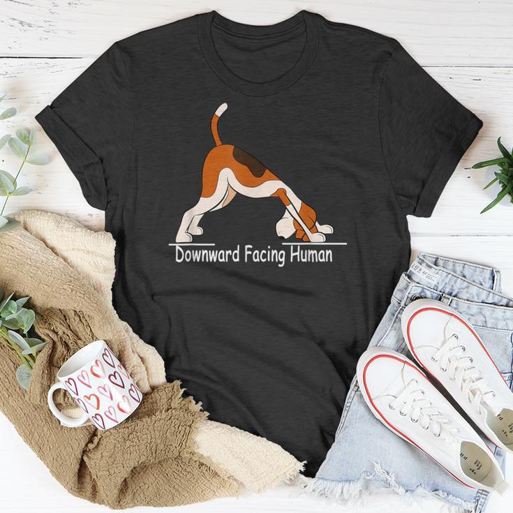 Downward Facing Human Yoga T-Shirt | Mazezy