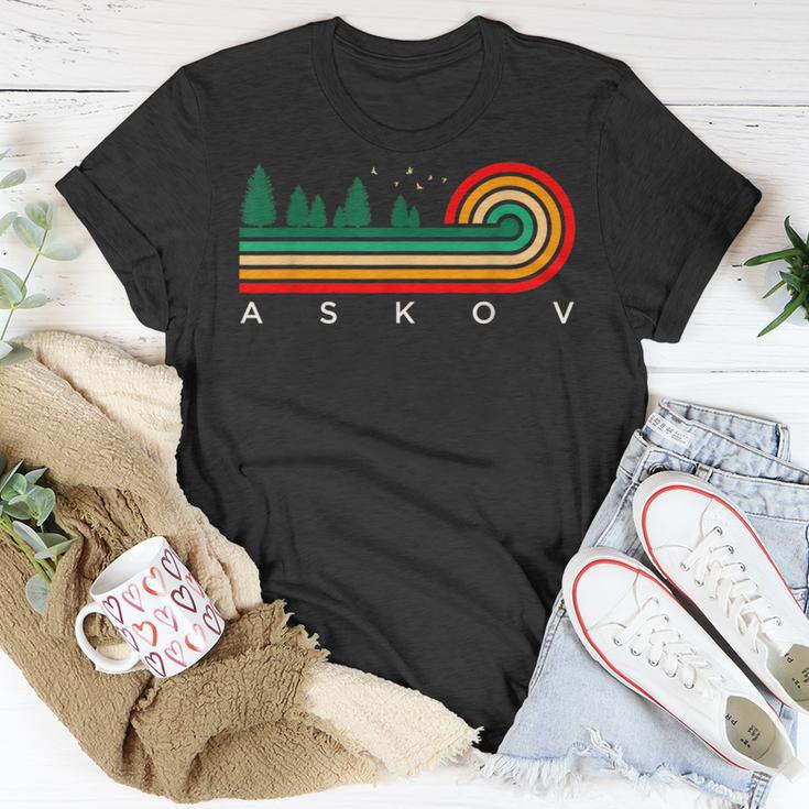 Evergreen Vintage Stripes Askov Minnesota T-Shirt | Mazezy