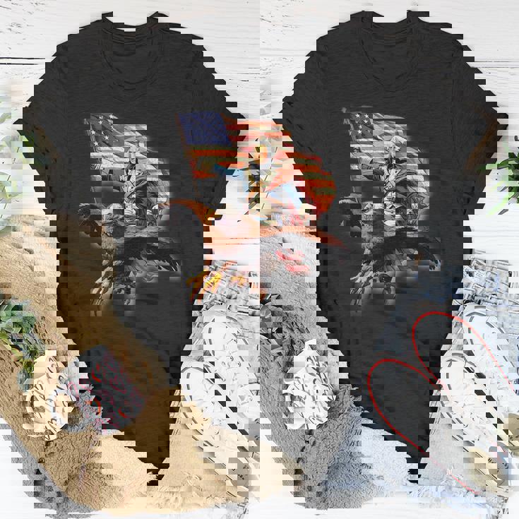 George Washington Riding A Bald Eagle Patriotic Woman Man Patriotic ...