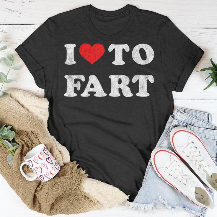 I Love To Fart Men I Heart To Fart Joke Farting Gag Unisex T-Shirt | Mazezy
