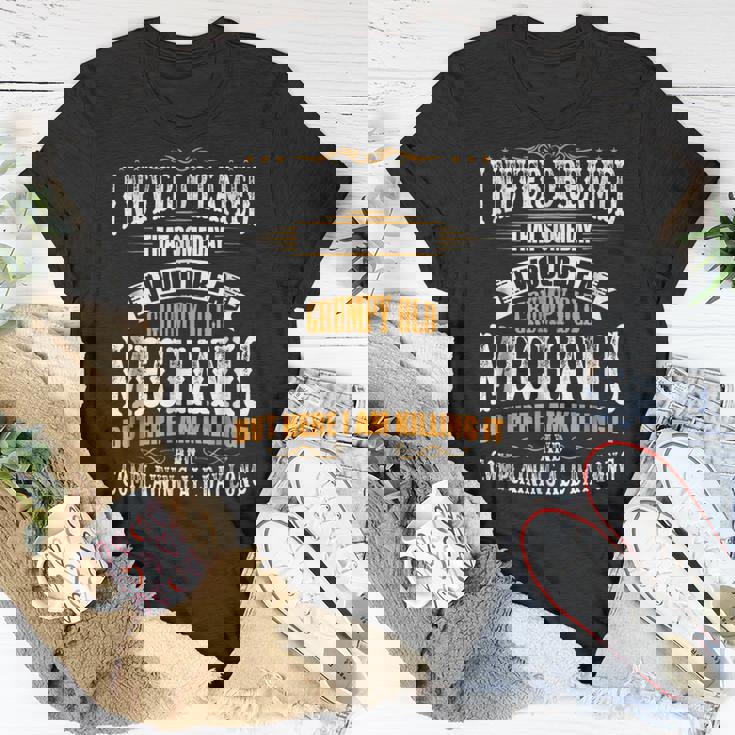 Mechanic Grumpy Old Killing It Unisex T-Shirt | Mazezy