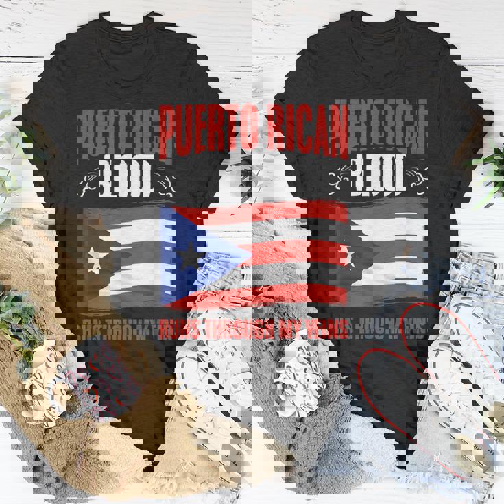 Puerto Rico Flag Boricua Puerto Rican Blood Pride T-Shirt - Seseable