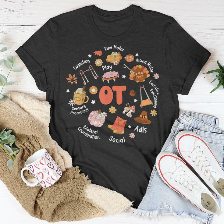 Retro Occupational Therapy Ot Therapist Fall Thanksgiving T-Shirt ...