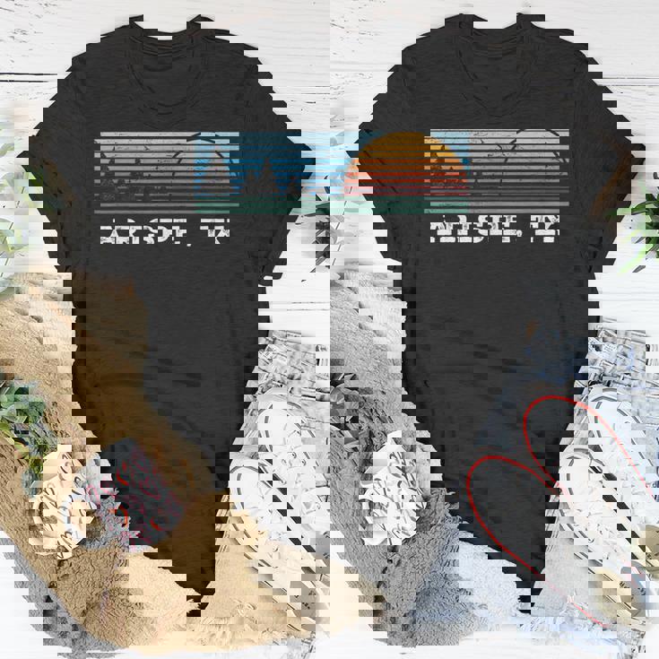 Retro Sunset Stripes Arispe Texas T-Shirt | Mazezy