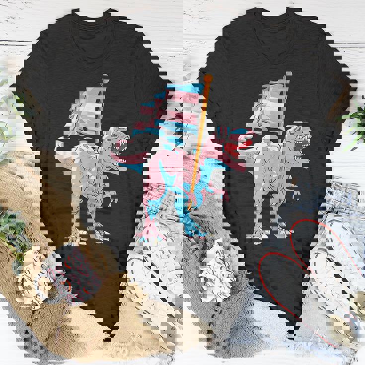 Transgender Dinosaur T-Rex Trans Lgbt Pride Flag Pronouns Unisex T ...