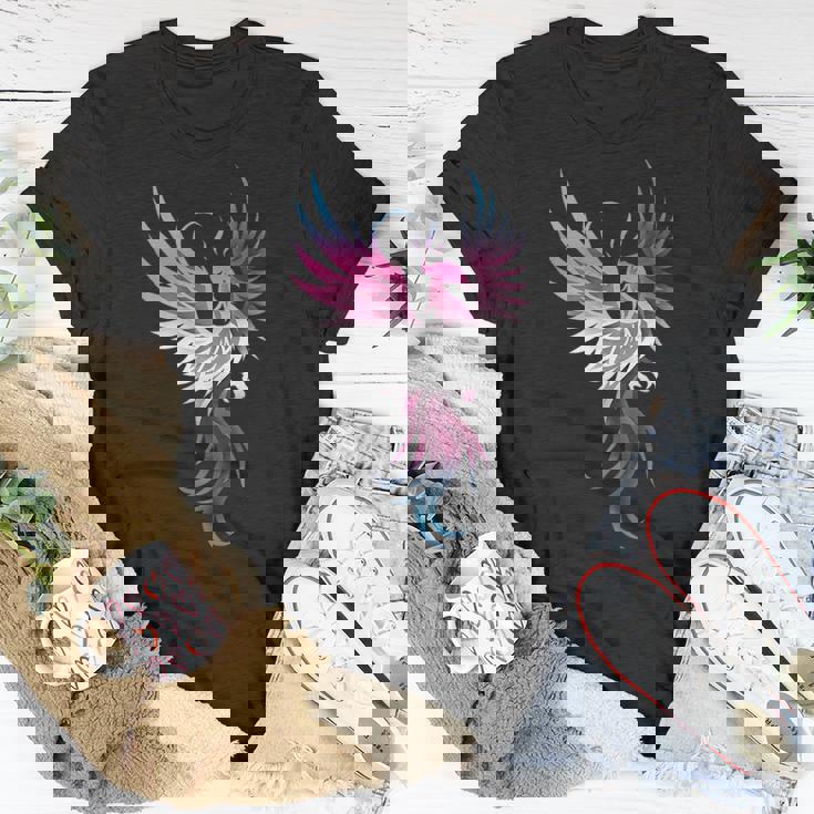 Transgender Phoenix Bird Trans Pride Flag Rising From Ashes Unisex T ...