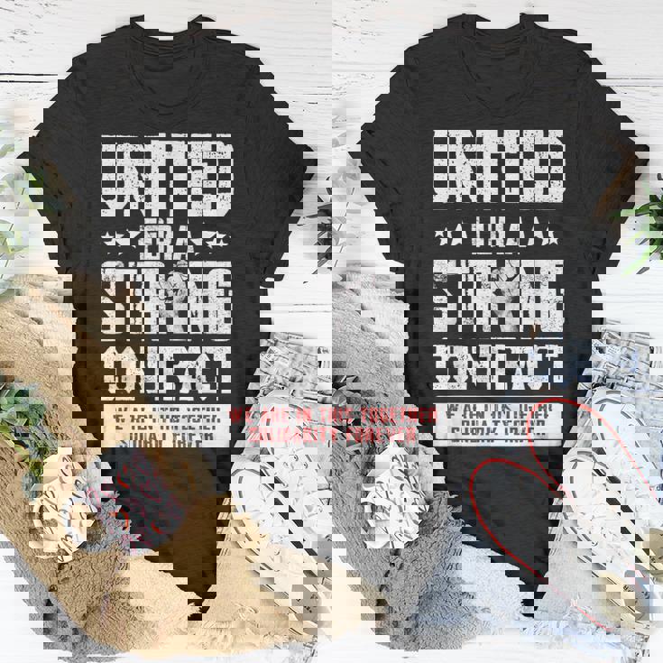 United For A Strong Contract Uaw Union Strike Uaw Strong T-Shirt - Seseable