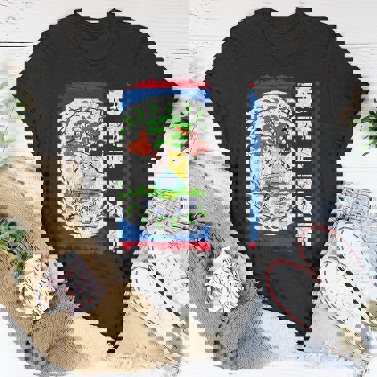 Vintage Belizean Flag Belize Pride Roots Heritage T-Shirt - Monsterry