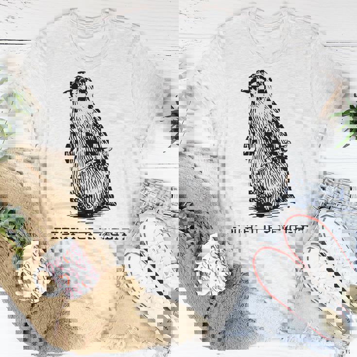 Fight Or Flight Penguin Pun Fight Or Flight Meme T-Shirt | Mazezy