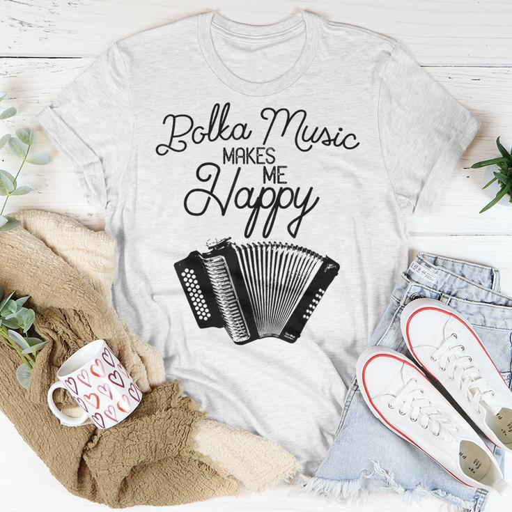 Polka Music Makes Me Happy Fun Accordion T-Shirt | Mazezy