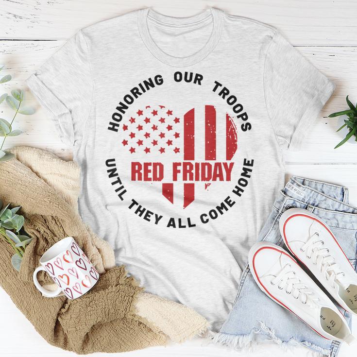 Wear Red On Friday Honoring Our Troops Military Support T-Shirt | Mazezy