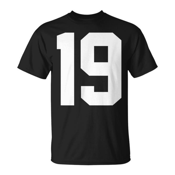 19 Team Sports Jersey Number Front & Back Player Fan T-Shirt | Mazezy