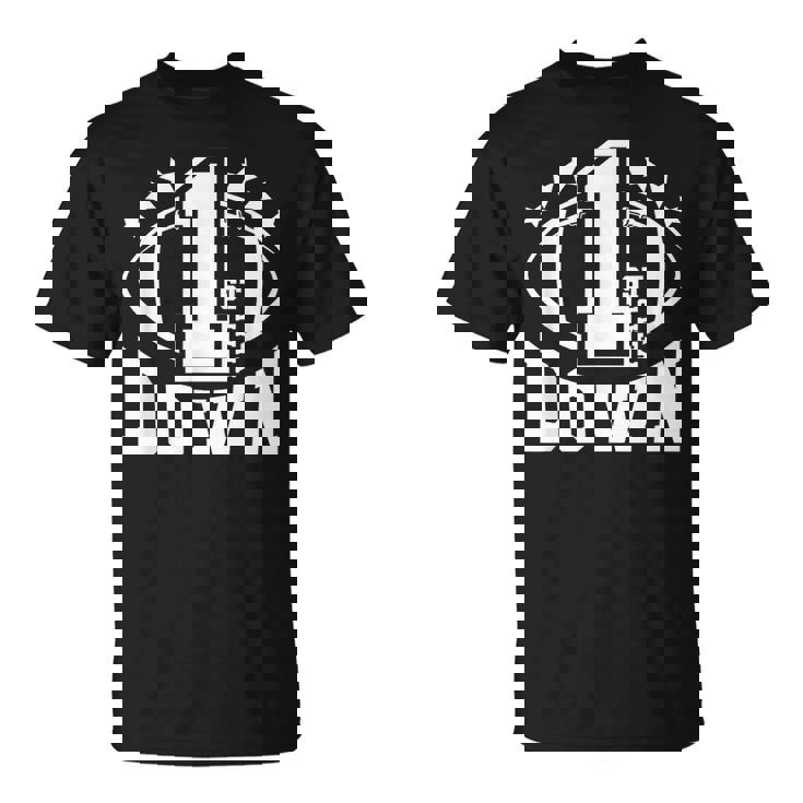 1St Birthday Football Touchdown-First Year Down Themed Party T-Shirt ...