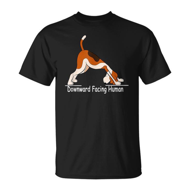 Downward Facing Human Yoga T-Shirt | Mazezy