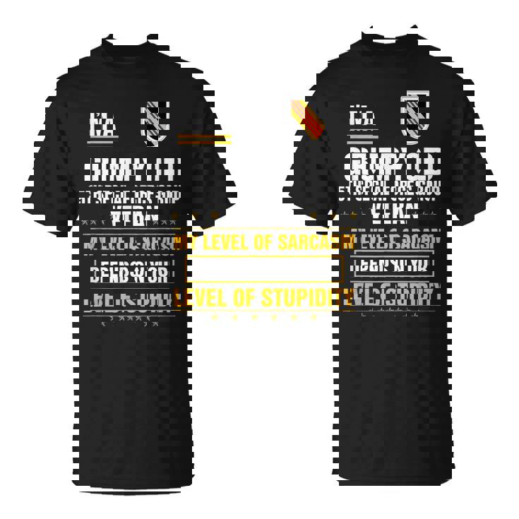 Im A Grumpy Old 5Th Special Forces Group Veteran Unisex T-Shirt | Mazezy