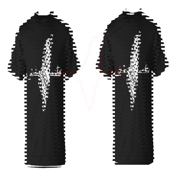 Keffiyeh Palestine Map Scarf Shemagh Palestinians Boys T-Shirt - Seseable