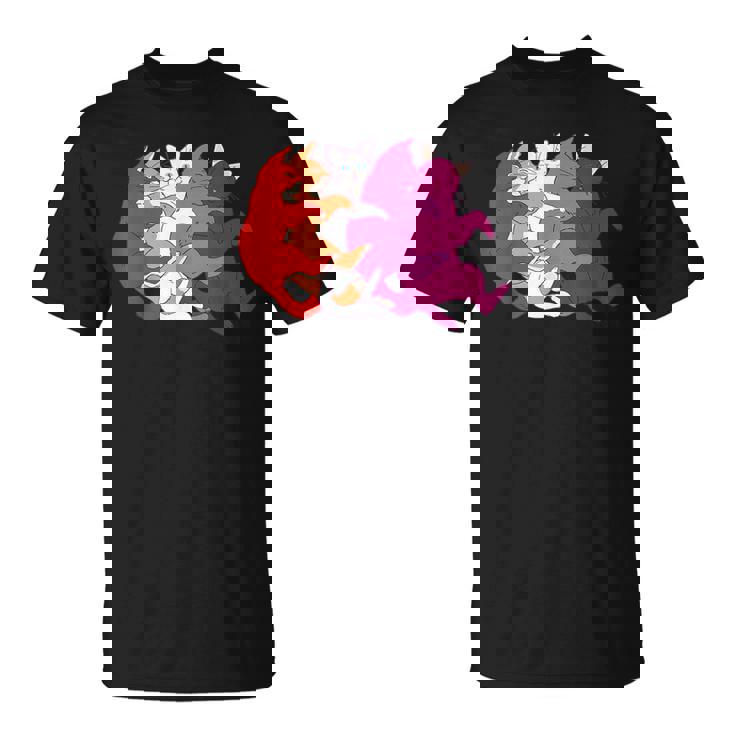 Lgbtq Lesbian Pride Flag - Cats Pile Lesbian Unisex T-Shirt | Mazezy