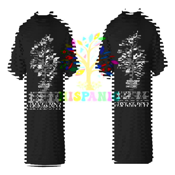 National Hispanic Heritage Month Cute Tree Country Flags T-Shirt - Seseable